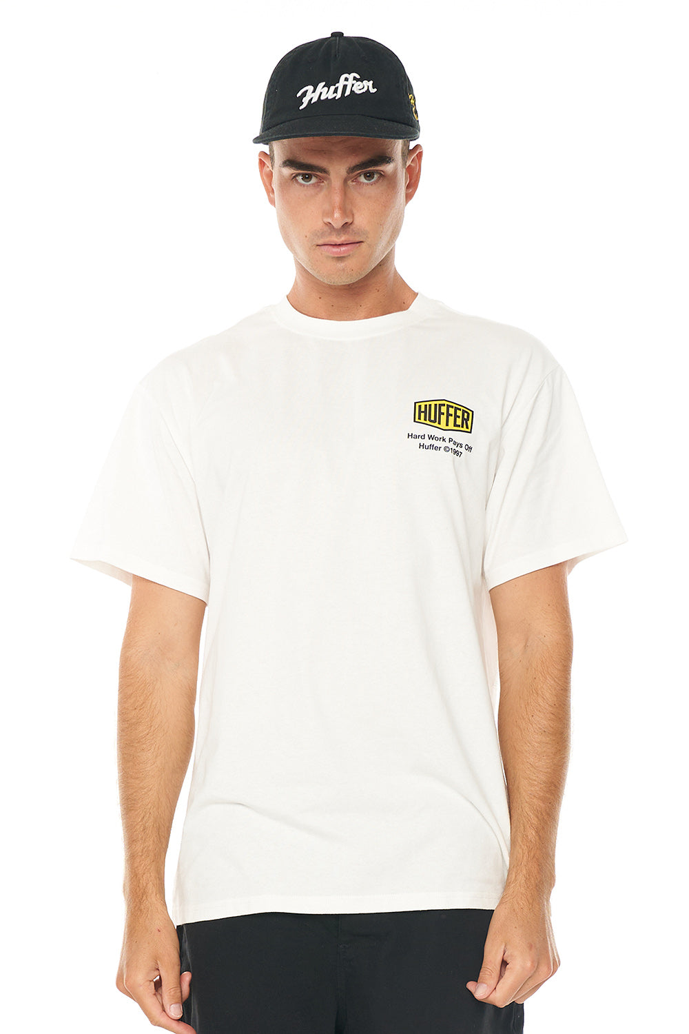 5 PANEL SNAPBACK CAP WASHED BLACK – Huffer