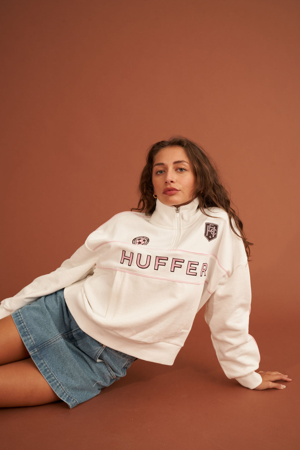 PANELLED 1/4 ZIP 350 CHALK – Huffer