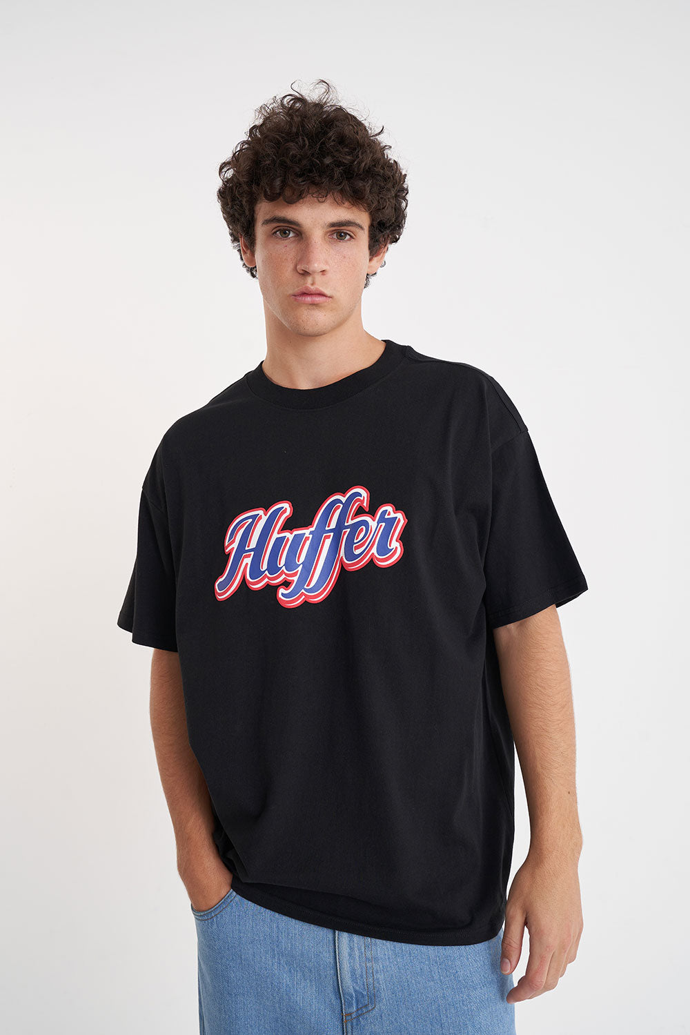 BLOCK TEE 220/HOME RUN BLACK – Huffer