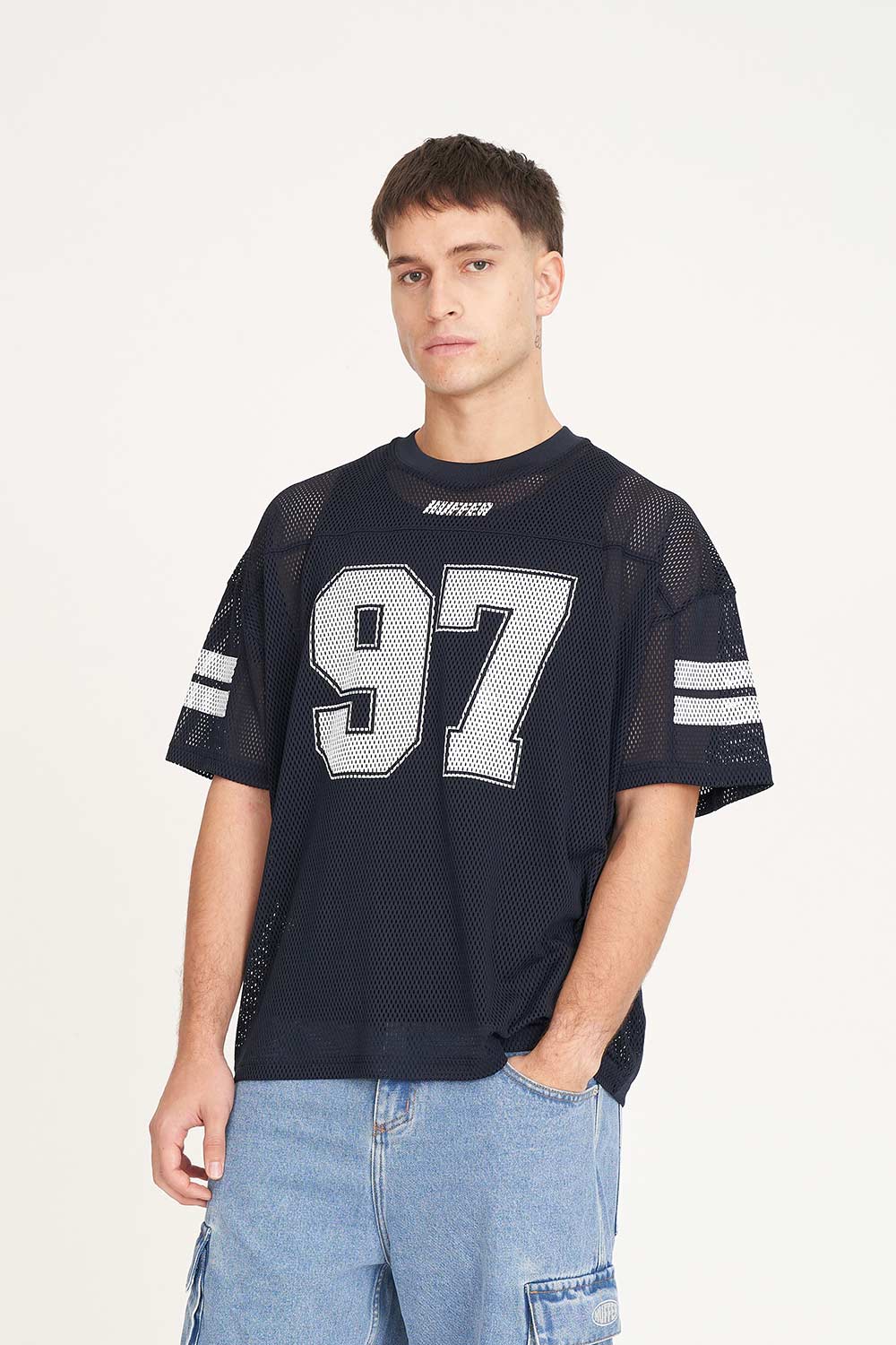 MESH BOX TEE/ALL STARS NAVY – Huffer