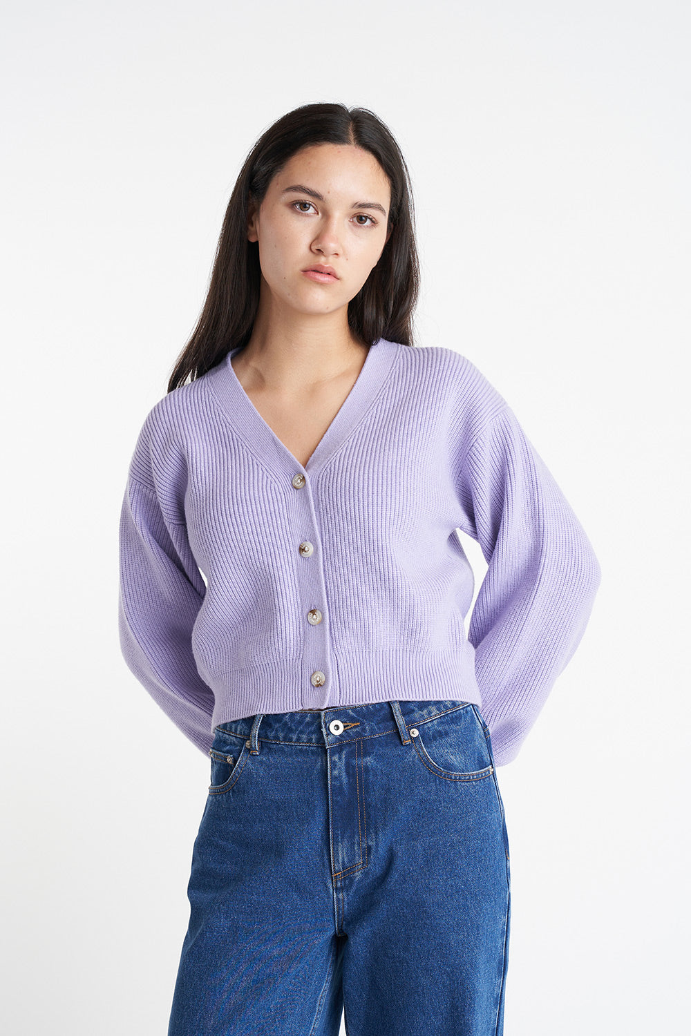 BELLA KNIT CARDIGAN THISTLE – Huffer