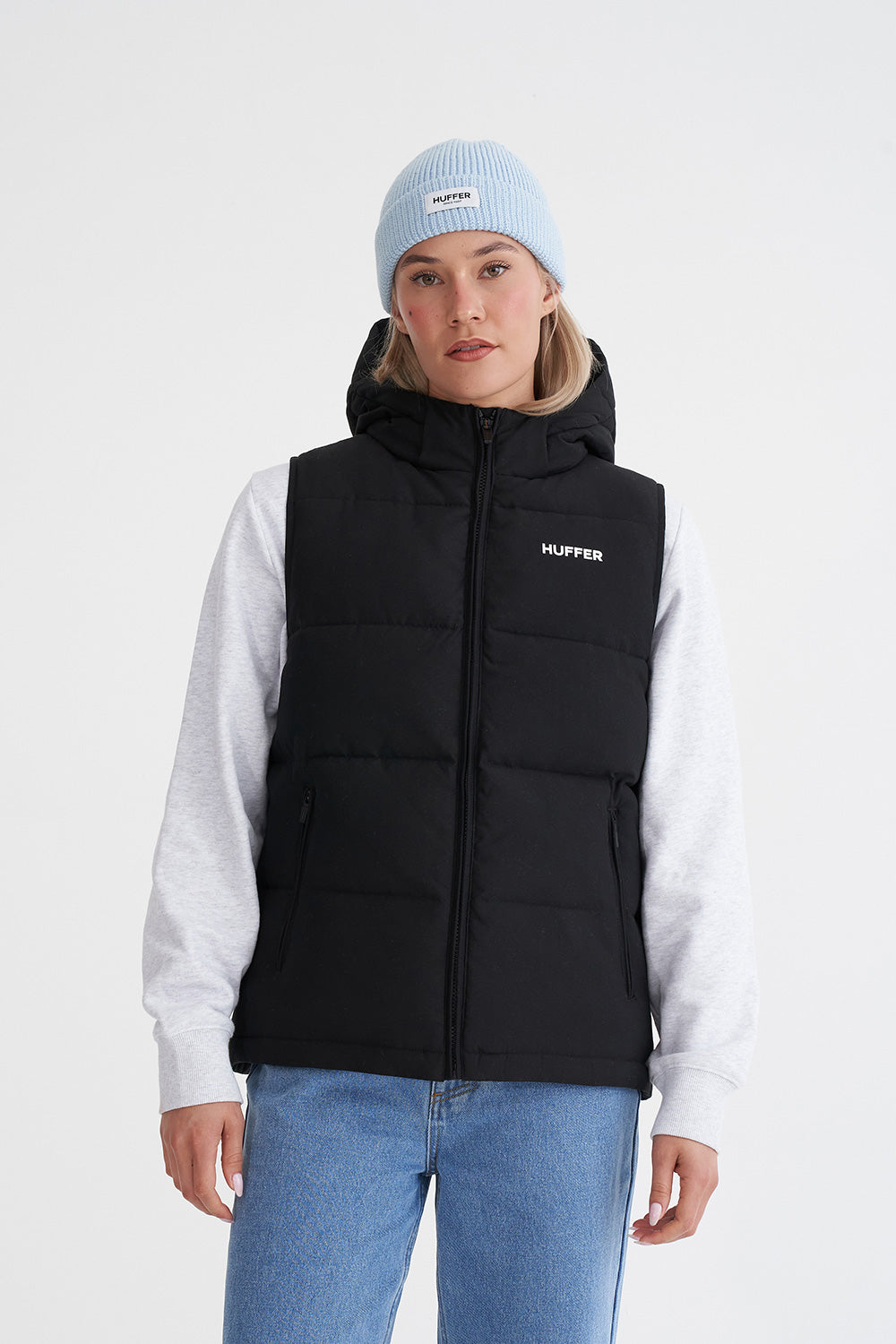 WMNS HUFFER PUFFER VEST BLACK – Huffer